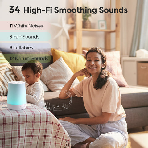 Smart Baby Sound Machine with App Control & Night Light | Momcozy