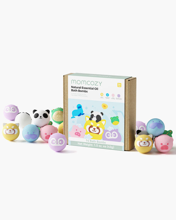 Momcozy Natural Bath Bombs Gift Set with 7 Cute Animal Shapes（14 Pcs）